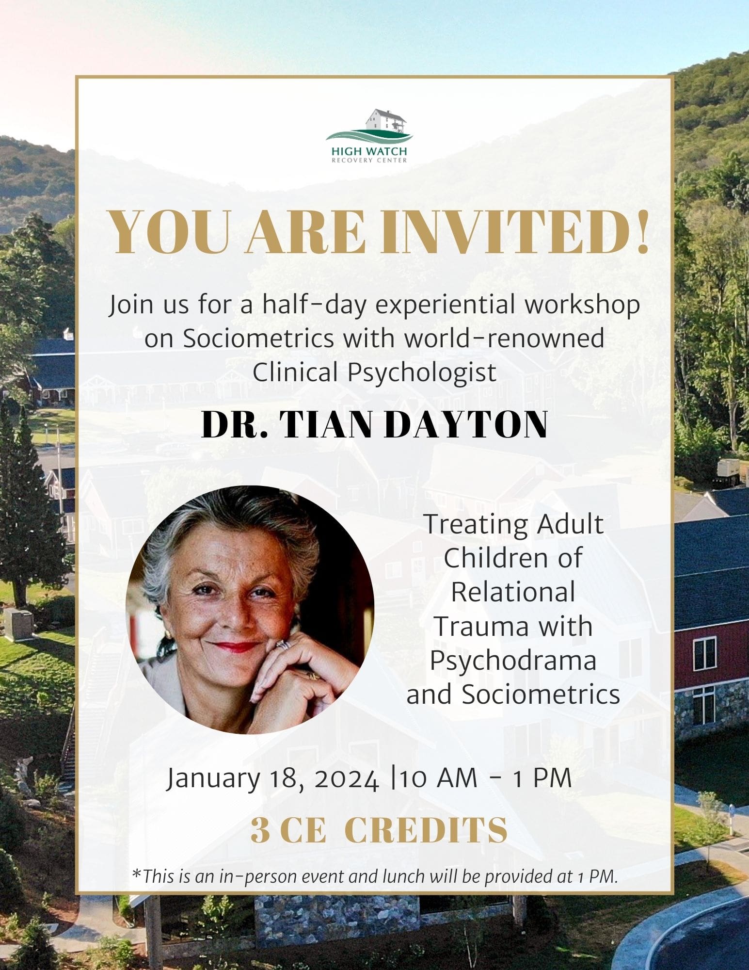 Tian Dayton Event 2024 - High Watch Recovery Center